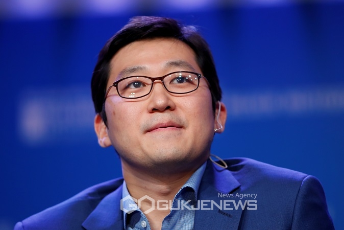 Bom Kim Founder and CEO, Coupang speaks during the Milken Institute's ...