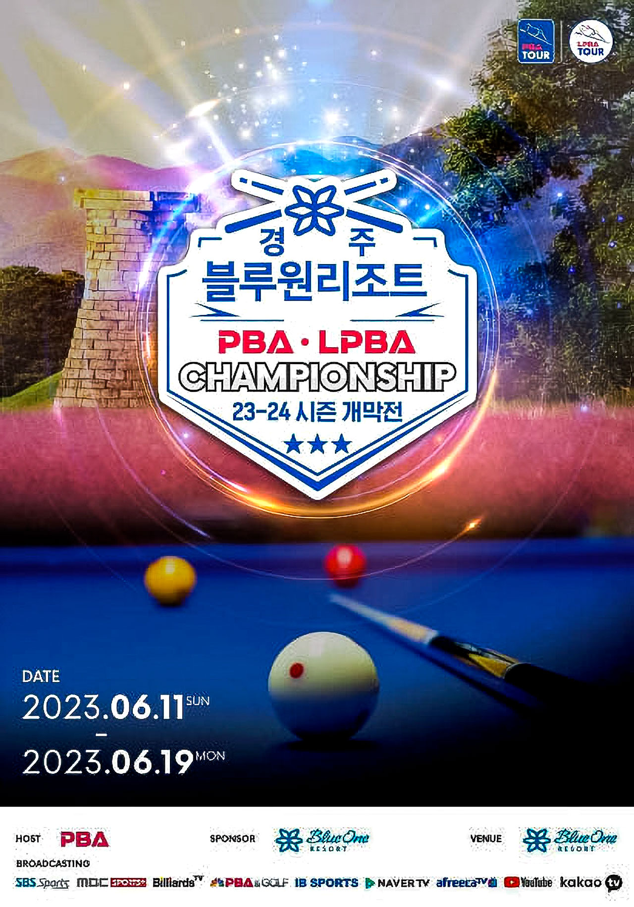 프로당구 23~24 시즌 투어 개막전, 경주 블루원서 열려