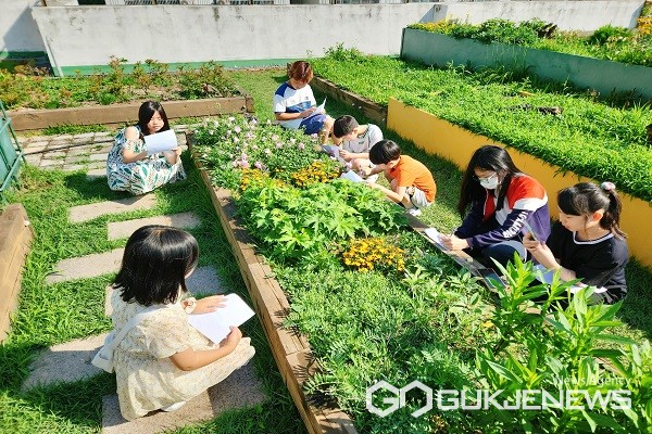 청주 죽림초등학교, 옥상정원 활용 환경교육 실시