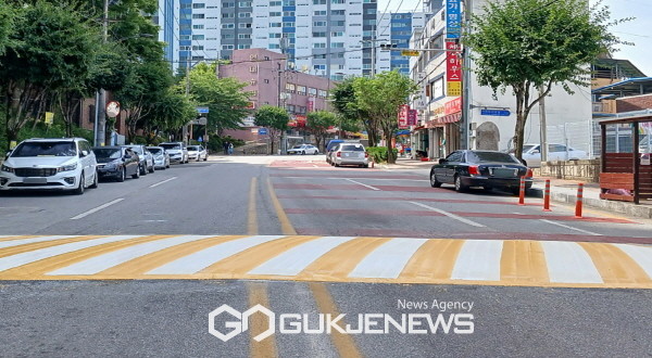 영주시, 과속방지턱 64개소 재도색 공사 완료