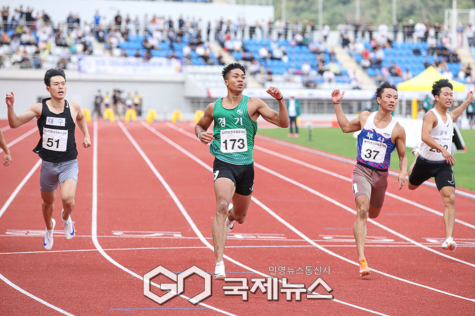 [GJ포토] 나마디 조엘진, '육상 남자 고등부 100m 1위'(105회 전국체전)