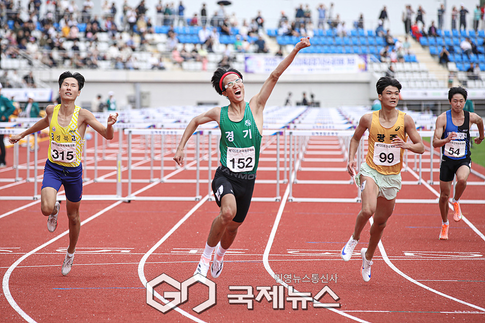 [GJ포토] 이민혁, '육상 남자 고등부 110mH 1위'(105회 전국체전)