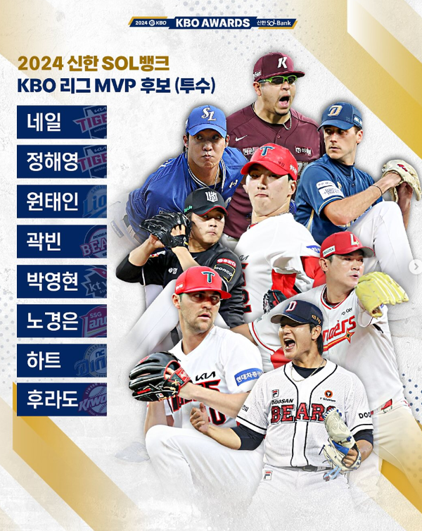 [2024 KBO 시상식] 부문별 MVP 후보와 상금...생중계 어디서?